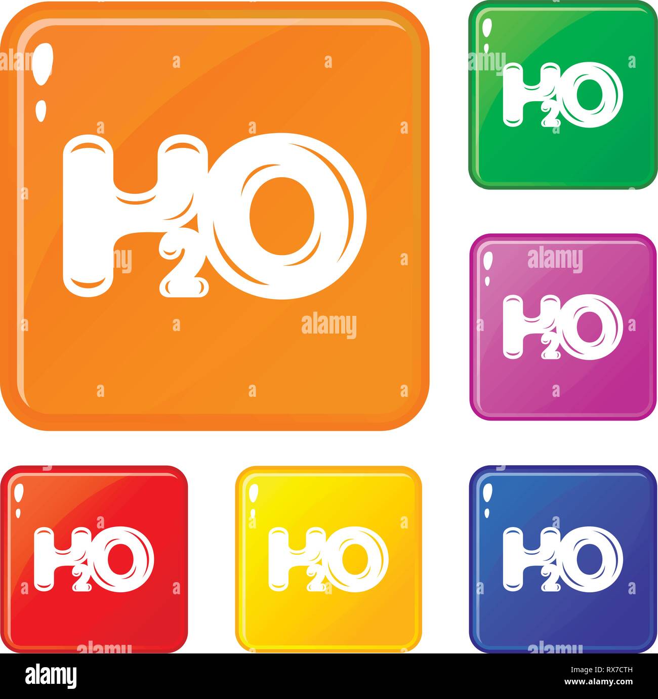 Water formula icons set vector color Stock Vector Image & Art - Alamy