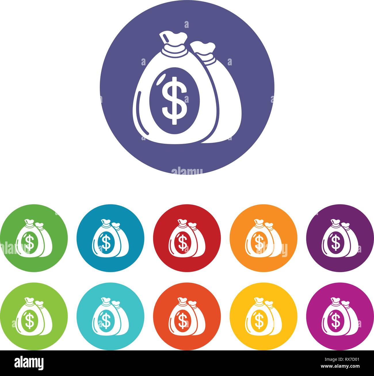 Money bag icons set vector color Stock Vector Image & Art - Alamy