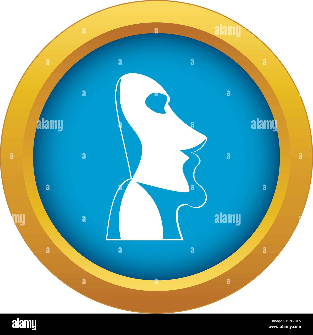 Easter island icon blue vector isolated Stock Vector Image & Art - Alamy