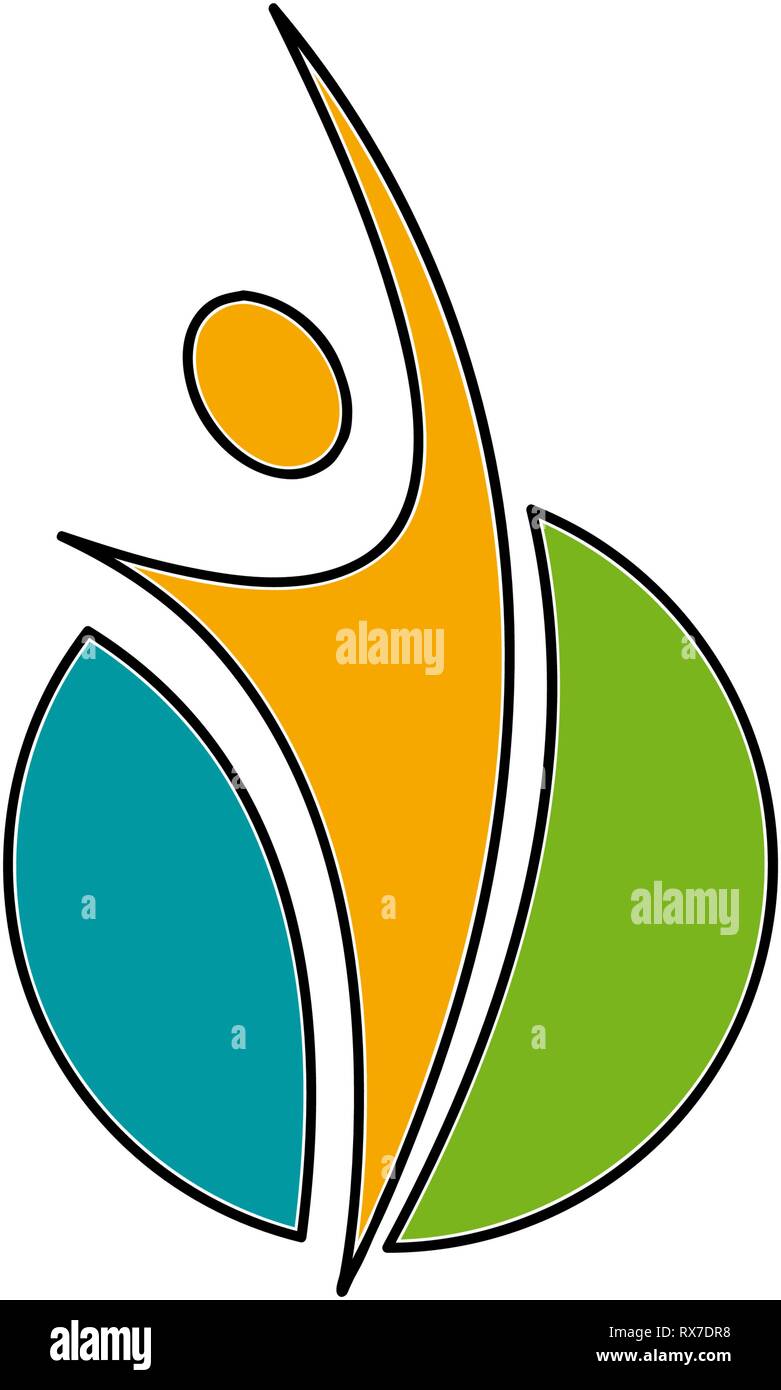 Vector sign abstract happy man, in linear style Stock Vector Image ...