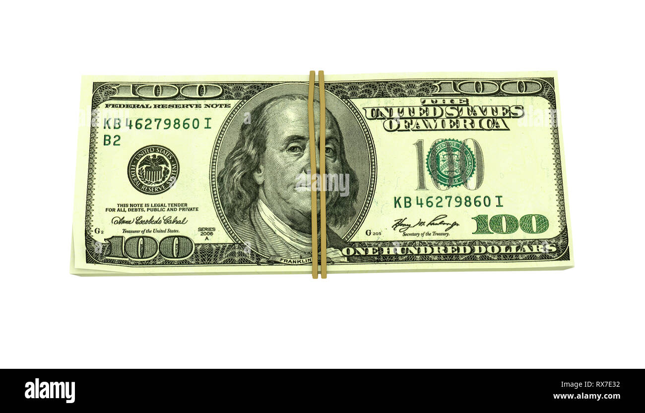 dollar stack isolated on white background 3d illustration Stock Photo ...