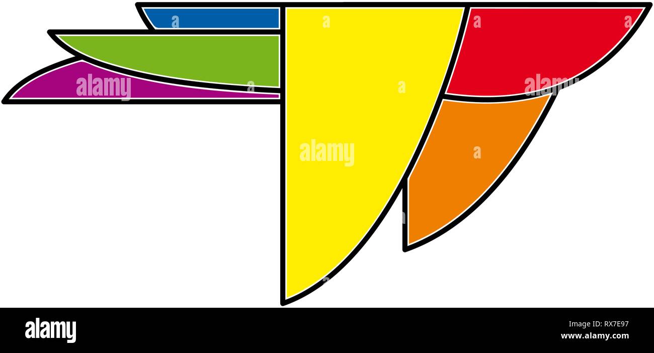 Vector sign abstract bird in flight, in linear style Stock Vector Image ...