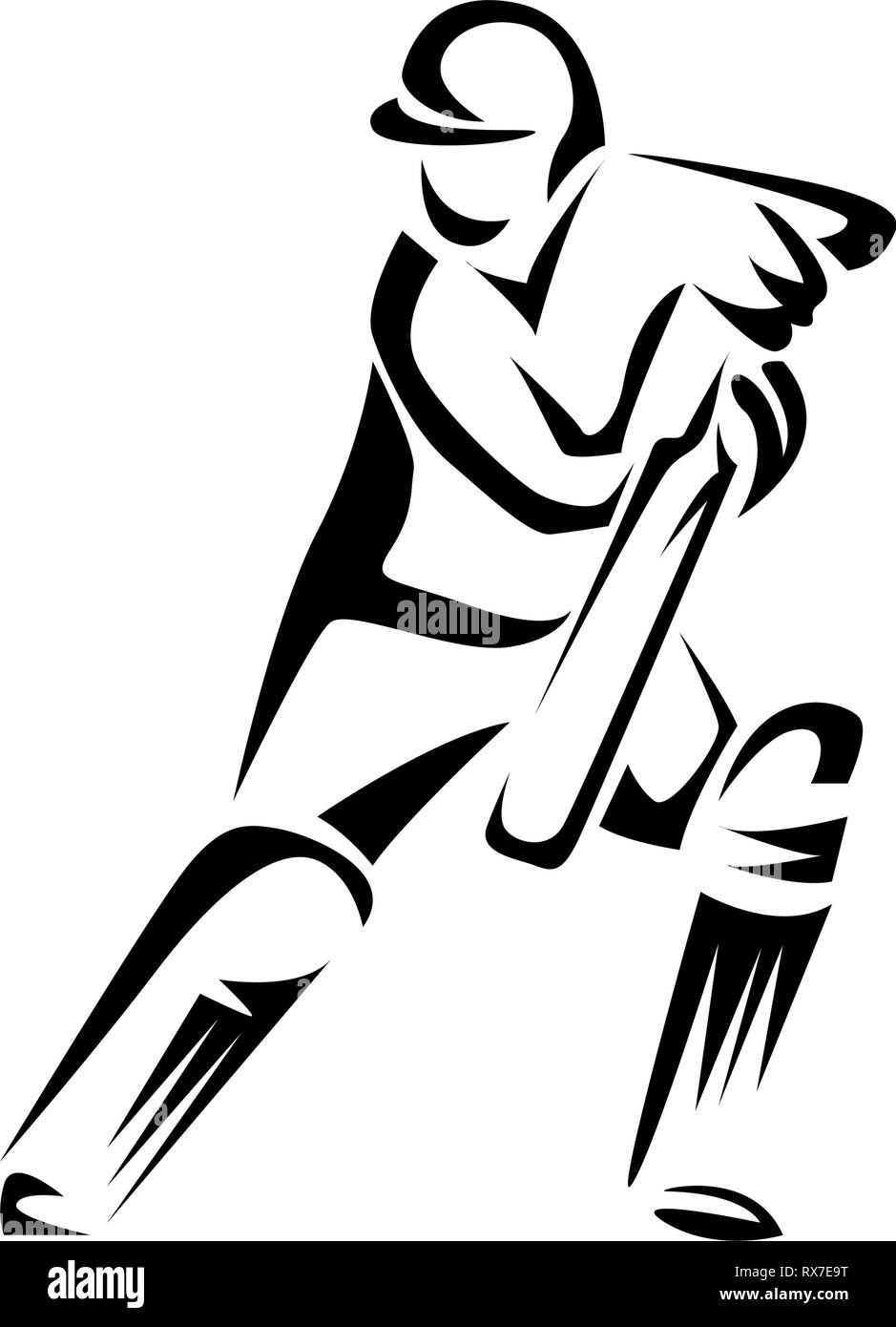 Cricket bat and ball vector Black and White Stock Photos & Images - Alamy