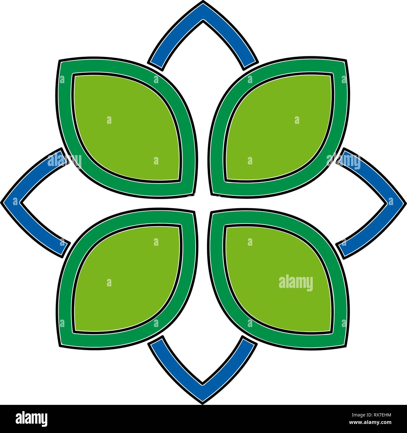 Vector Sign Abstract Flower In Linear Style Stock Vector Image And Art