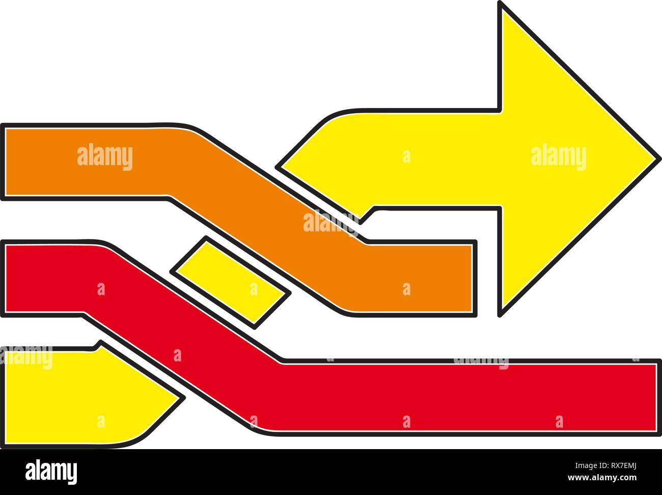 Vector sign abstract overtaking with arrow, in linear style Stock ...