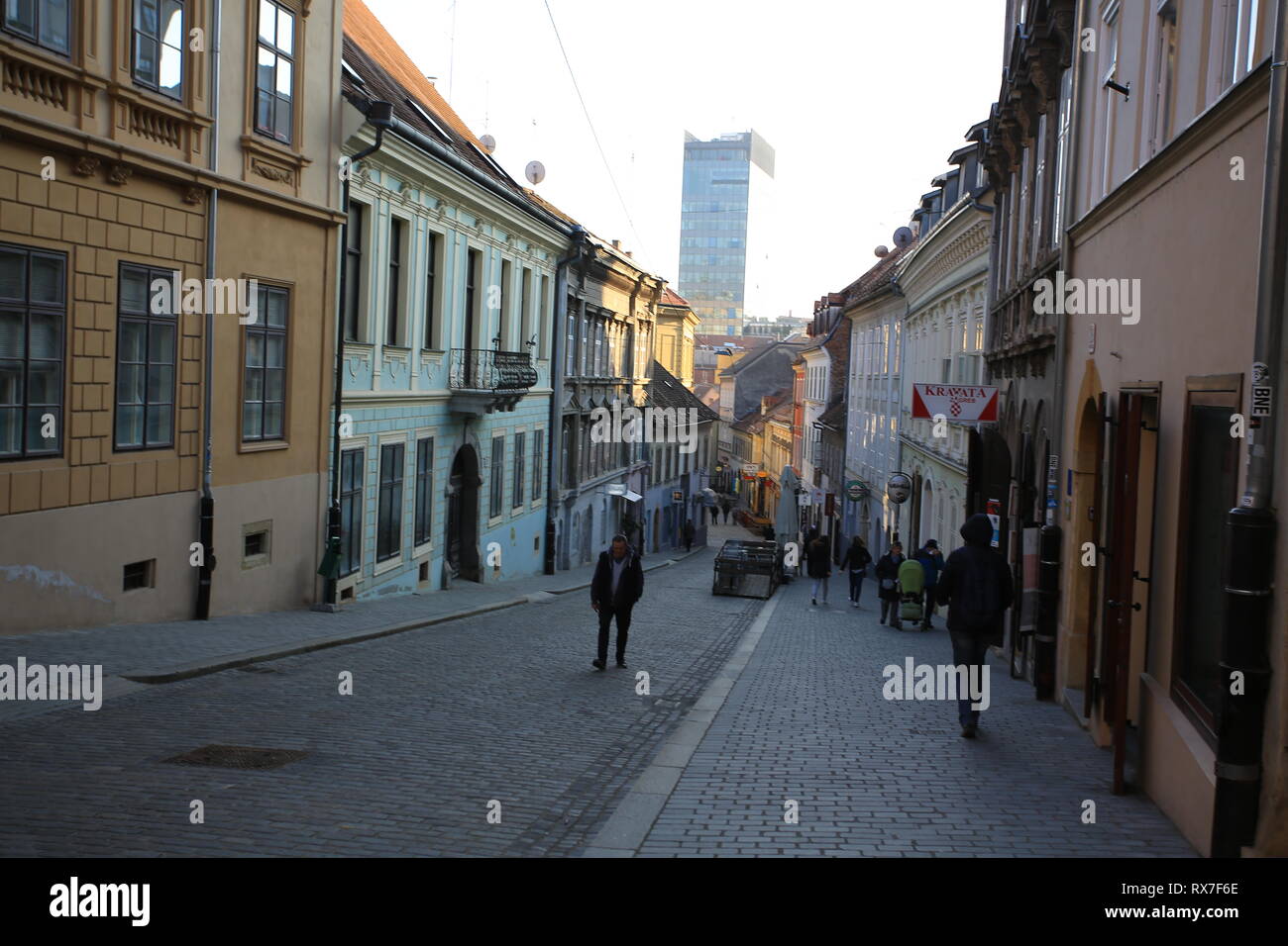 the view of radiceva street in Zagreb. The famous street in Zagreb ...