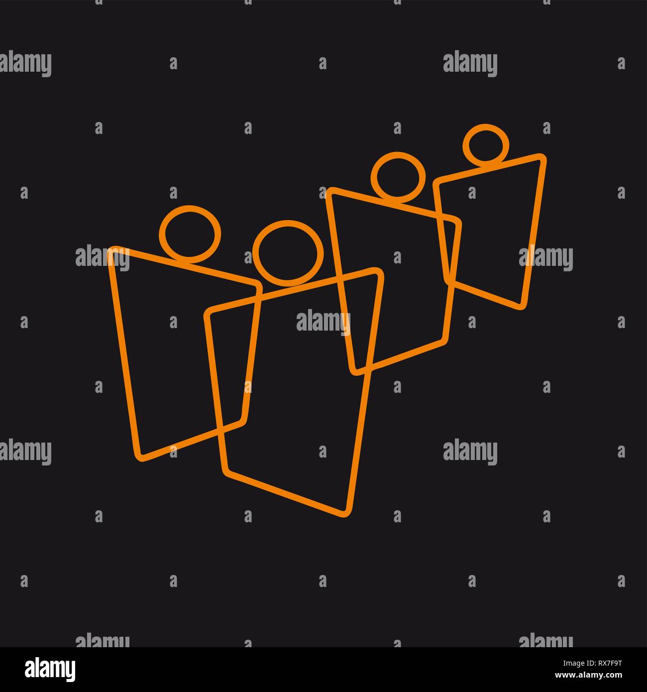 Vector sign abstract teamwork, in linear style Stock Vector Image & Art ...