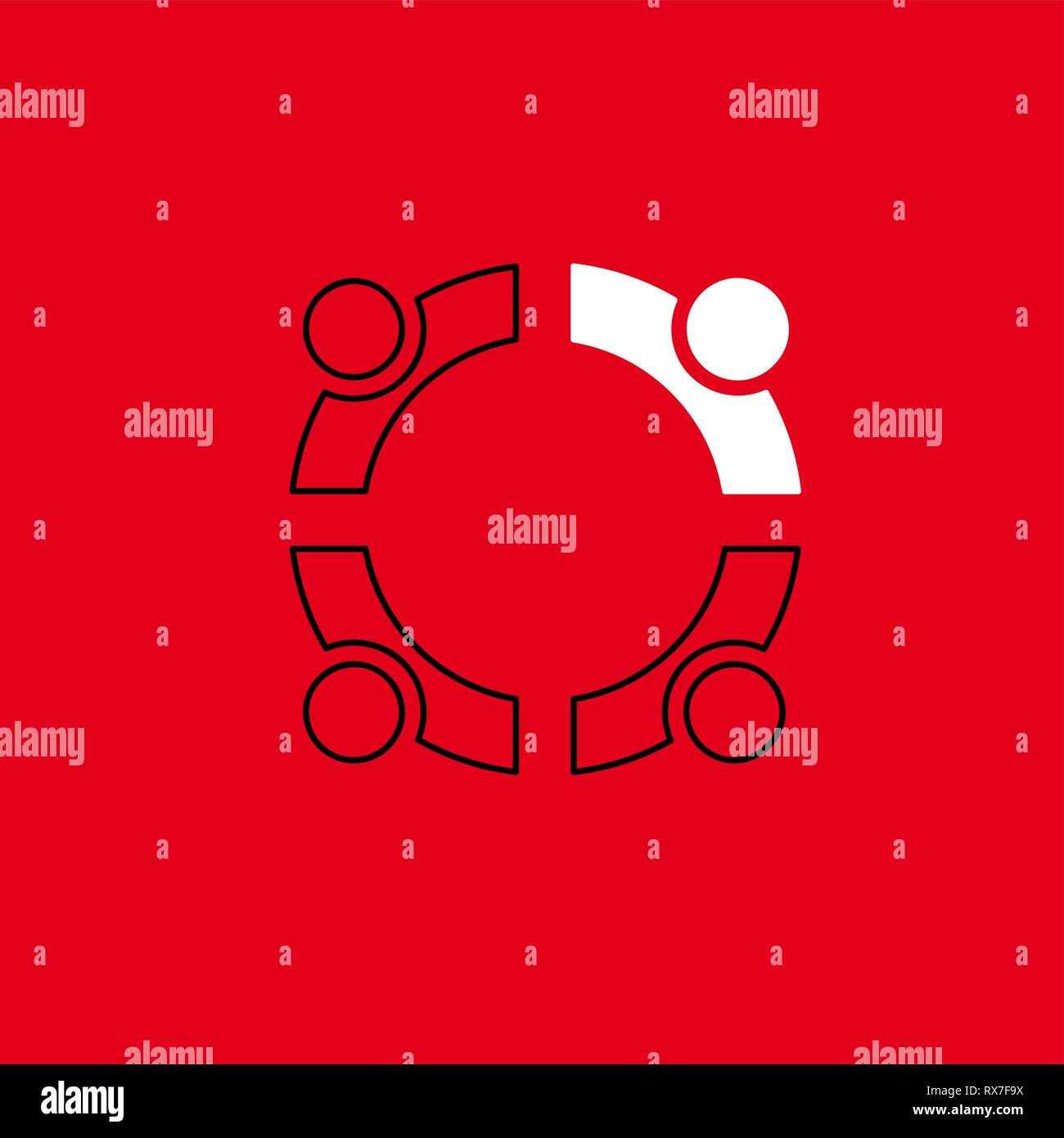 Vector sign teamwork, in linear style Stock Vector Image & Art - Alamy