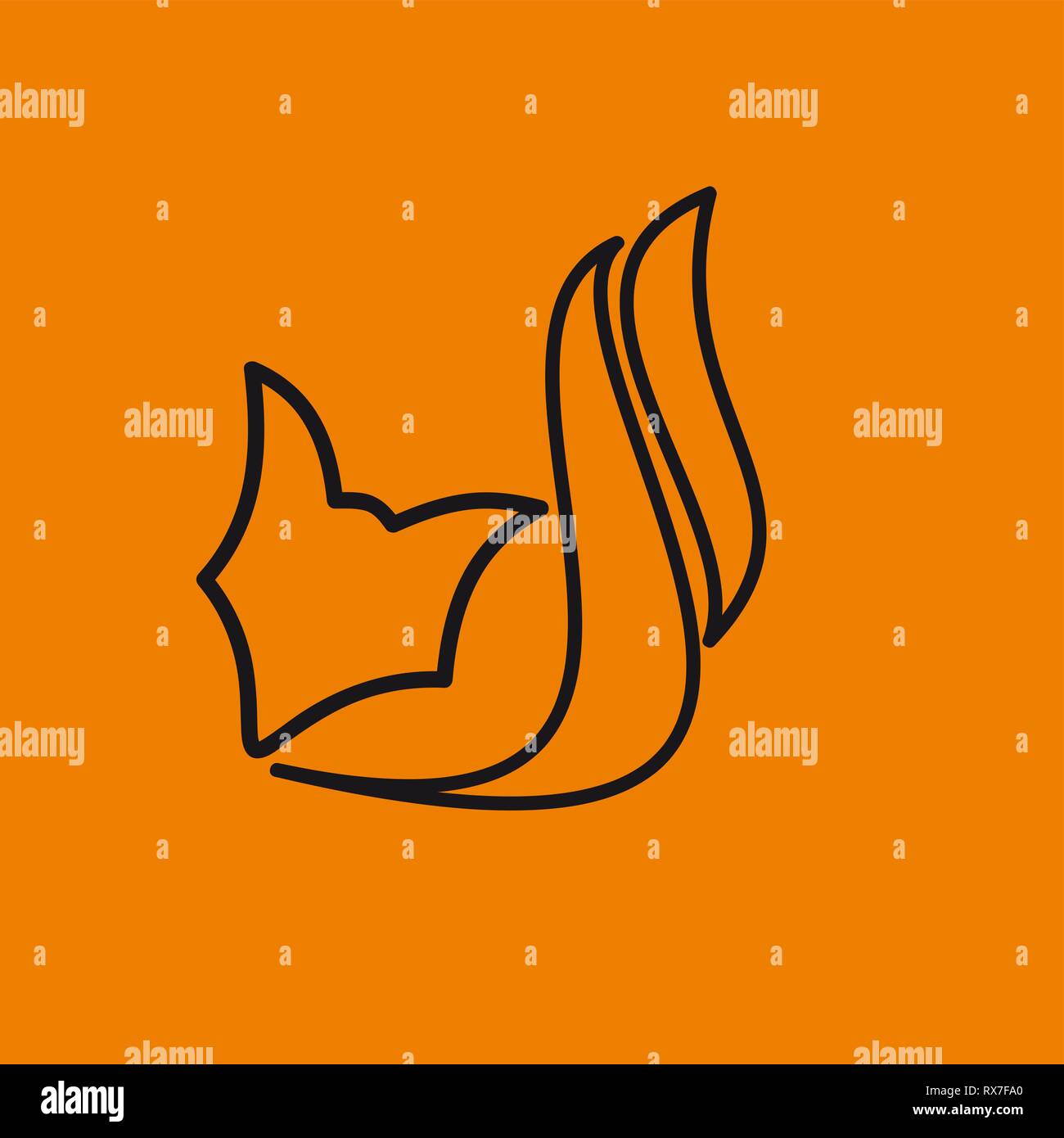 Vector sign Fox in flat design Stock Vector Image & Art - Alamy