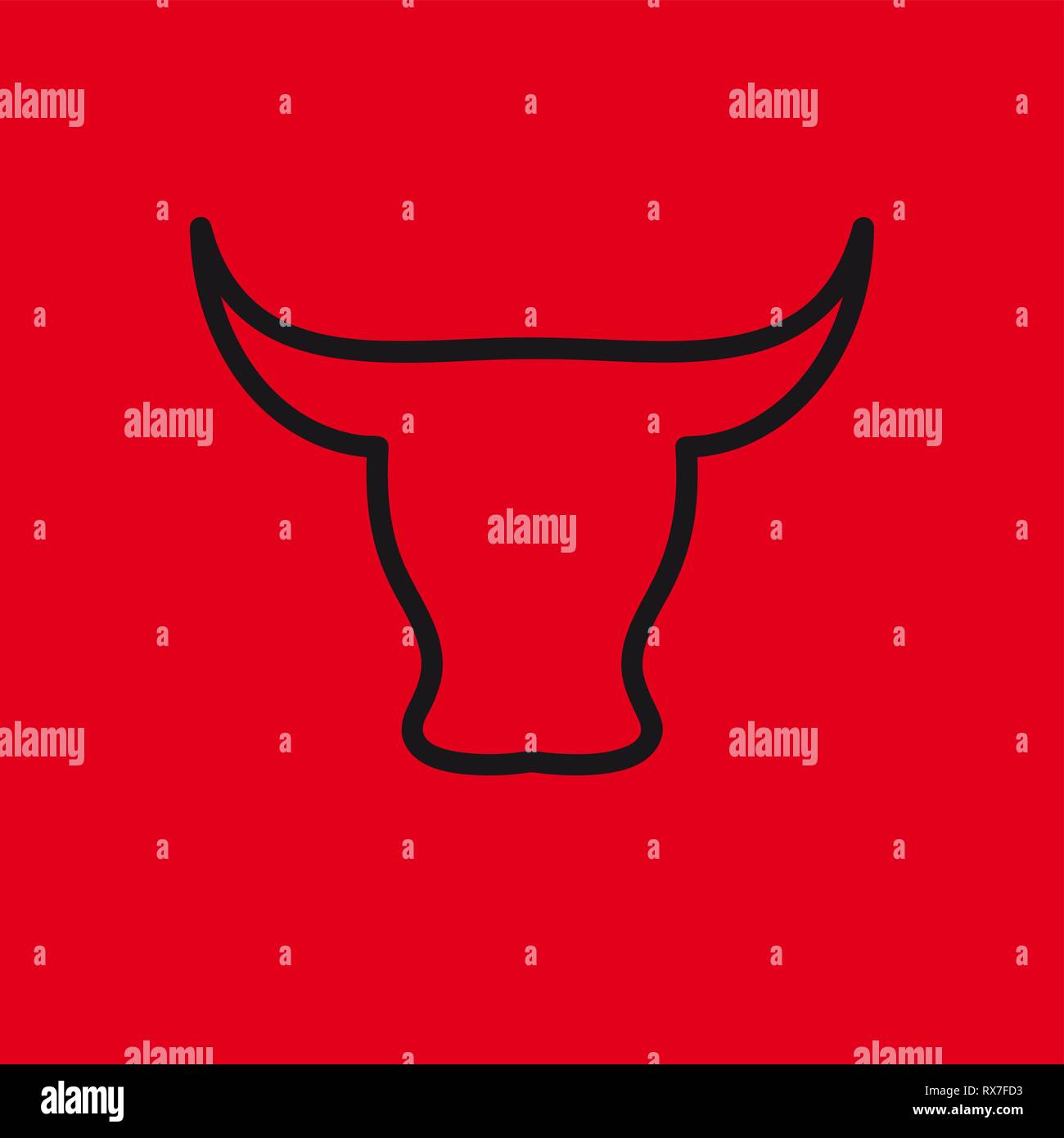 Vector sign Bull in flat design Stock Vector Image & Art - Alamy
