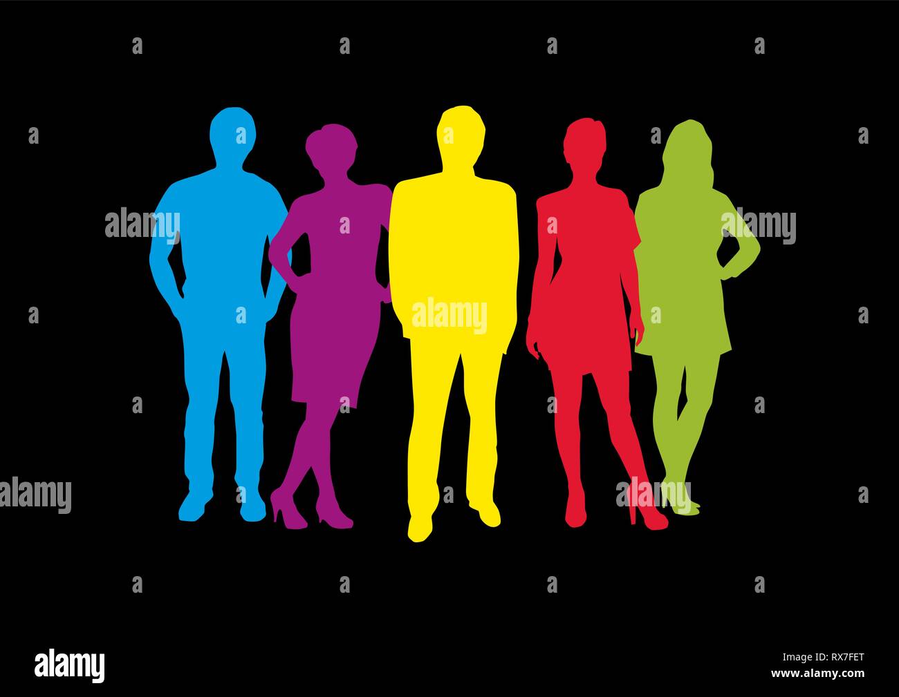 Vector people at the work, teamwork and collaboration Stock Vector ...