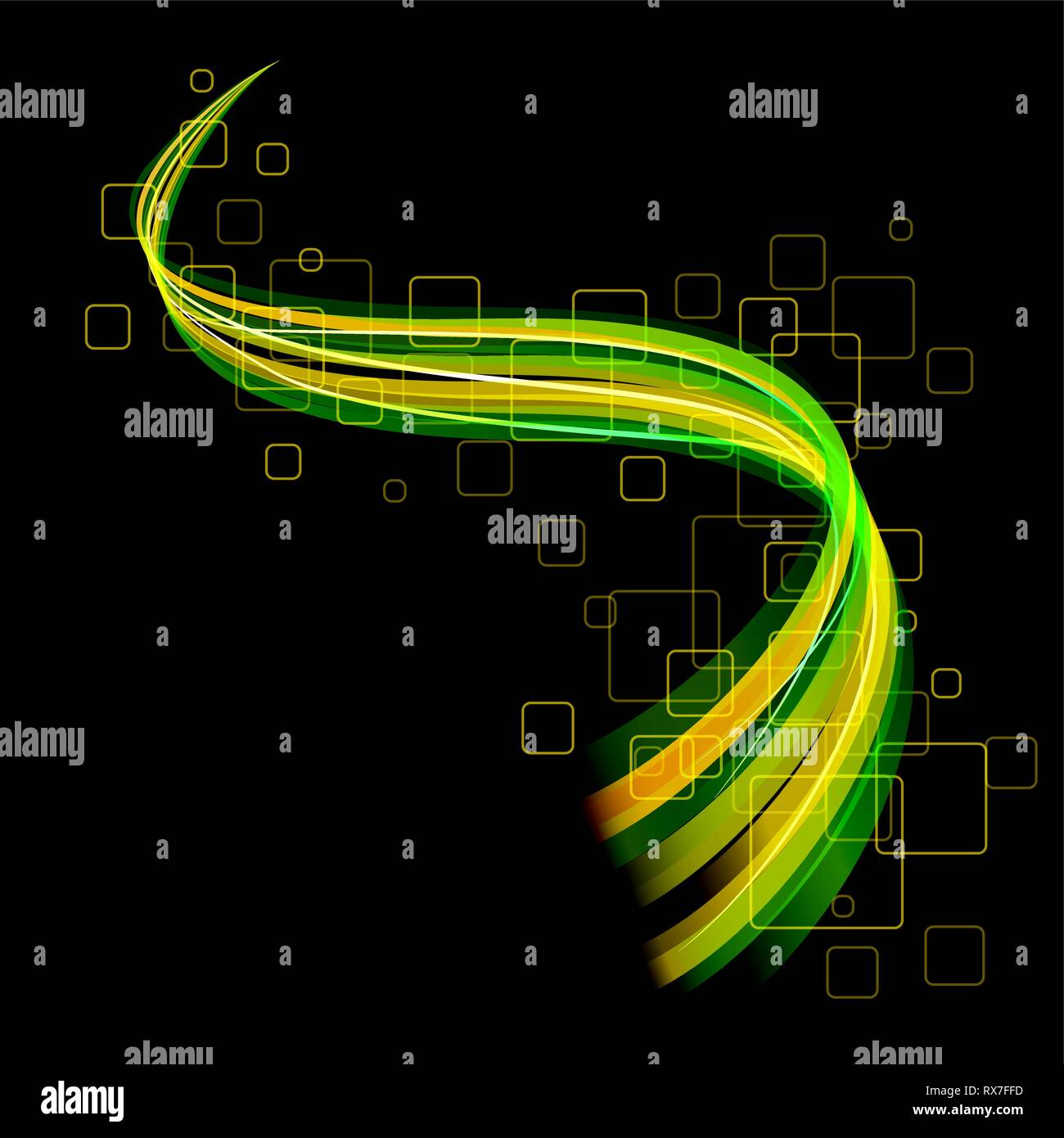 Fiber optics green lights, vector abstract background Stock Vector ...