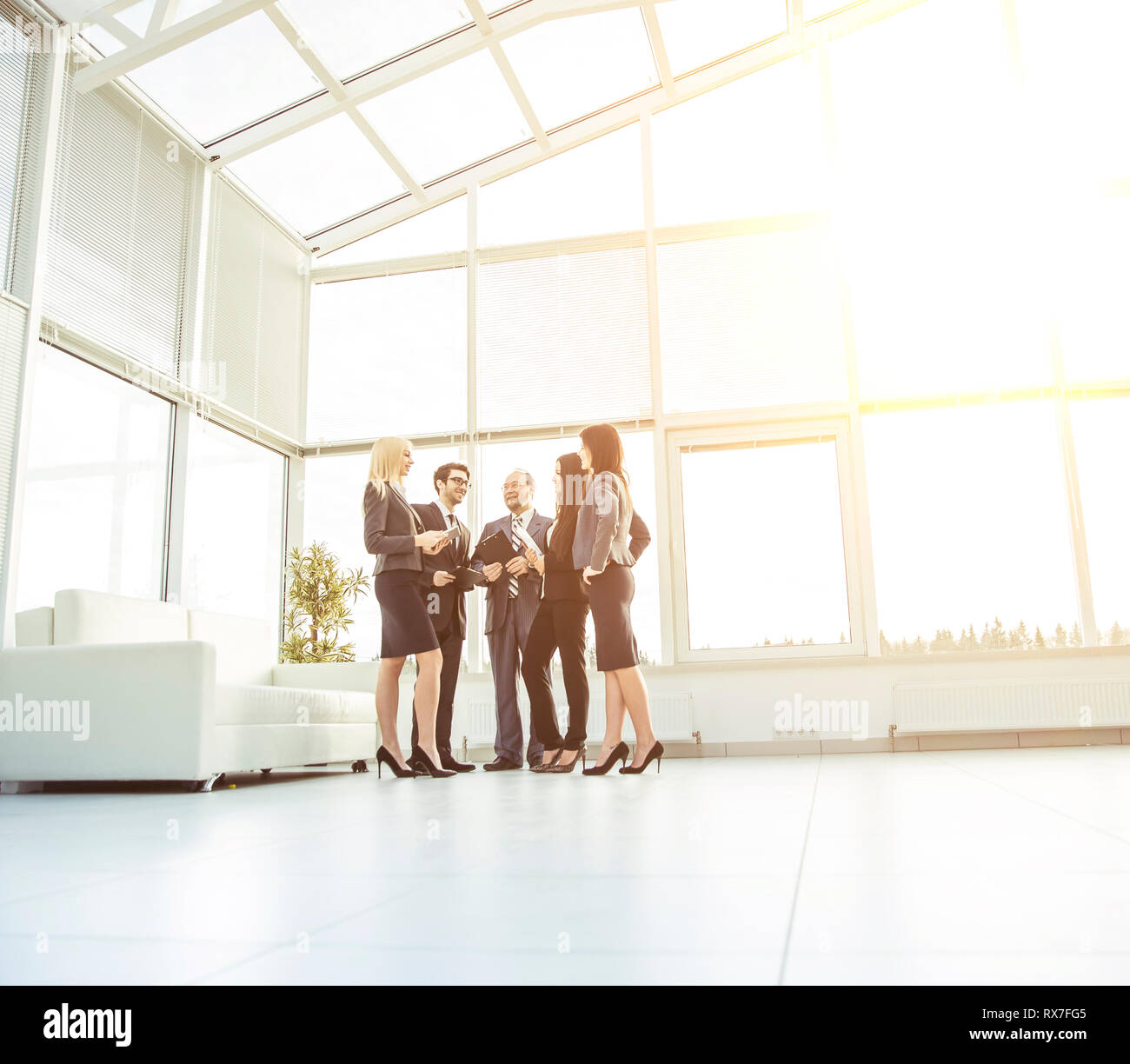 Businessman Standing In Corner Office High Resolution Stock Photography ...