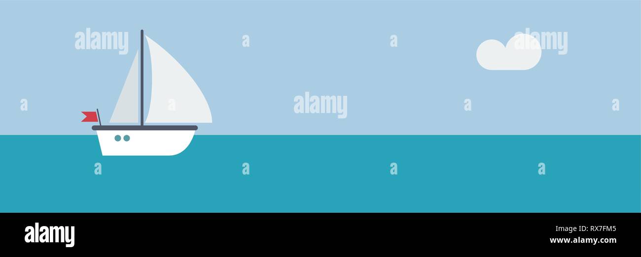 sailboat and skipper background, vector banner Stock Vector Image & Art ...