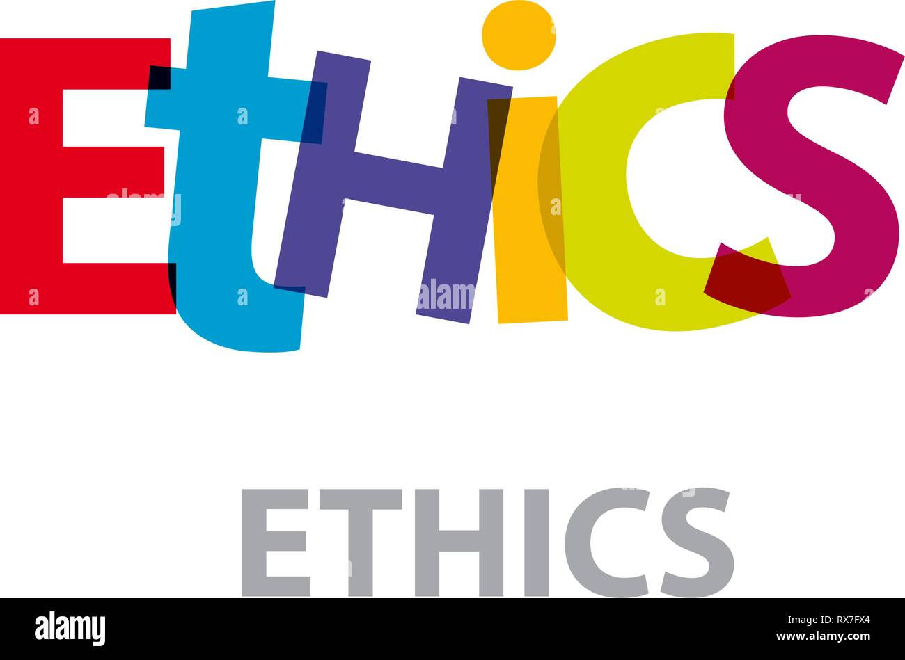 Vector ethics. Broken text Stock Vector Image & Art - Alamy