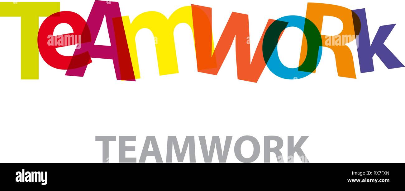 Teamwork text Stock Vector Images - Alamy
