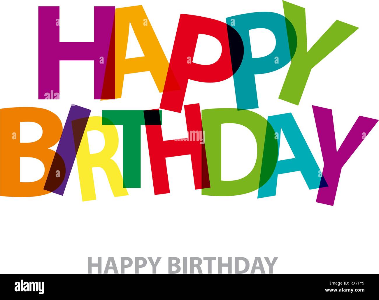 Vector happy birthday. Broken text Stock Vector Image & Art - Alamy