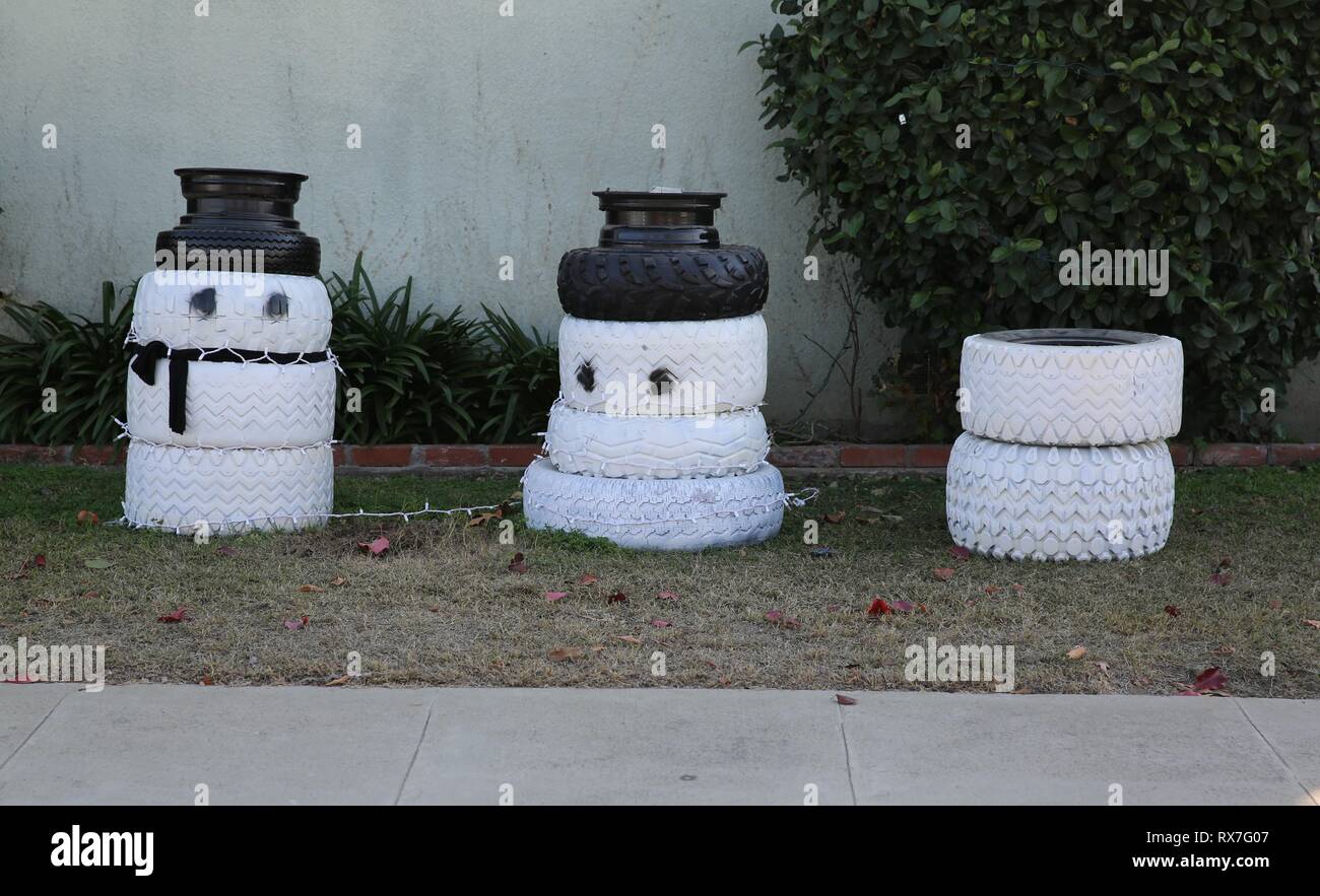 Snowman Tire Family Stock Photo - Alamy