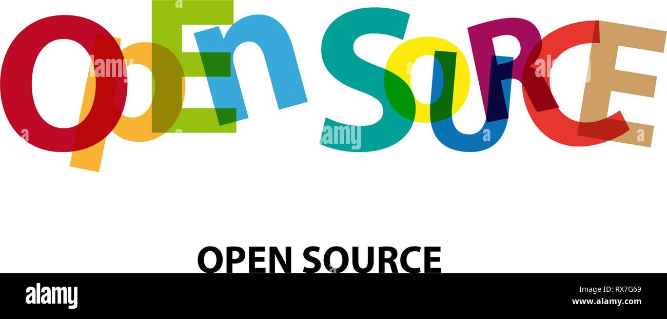 Vector open source. Broken text Stock Vector Image & Art - Alamy