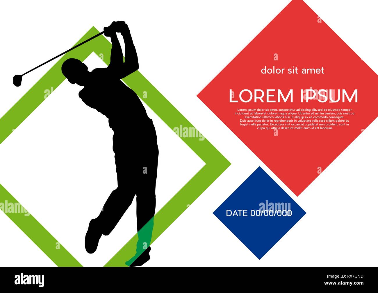 Golf club competition tournament, with squares background. vector ...