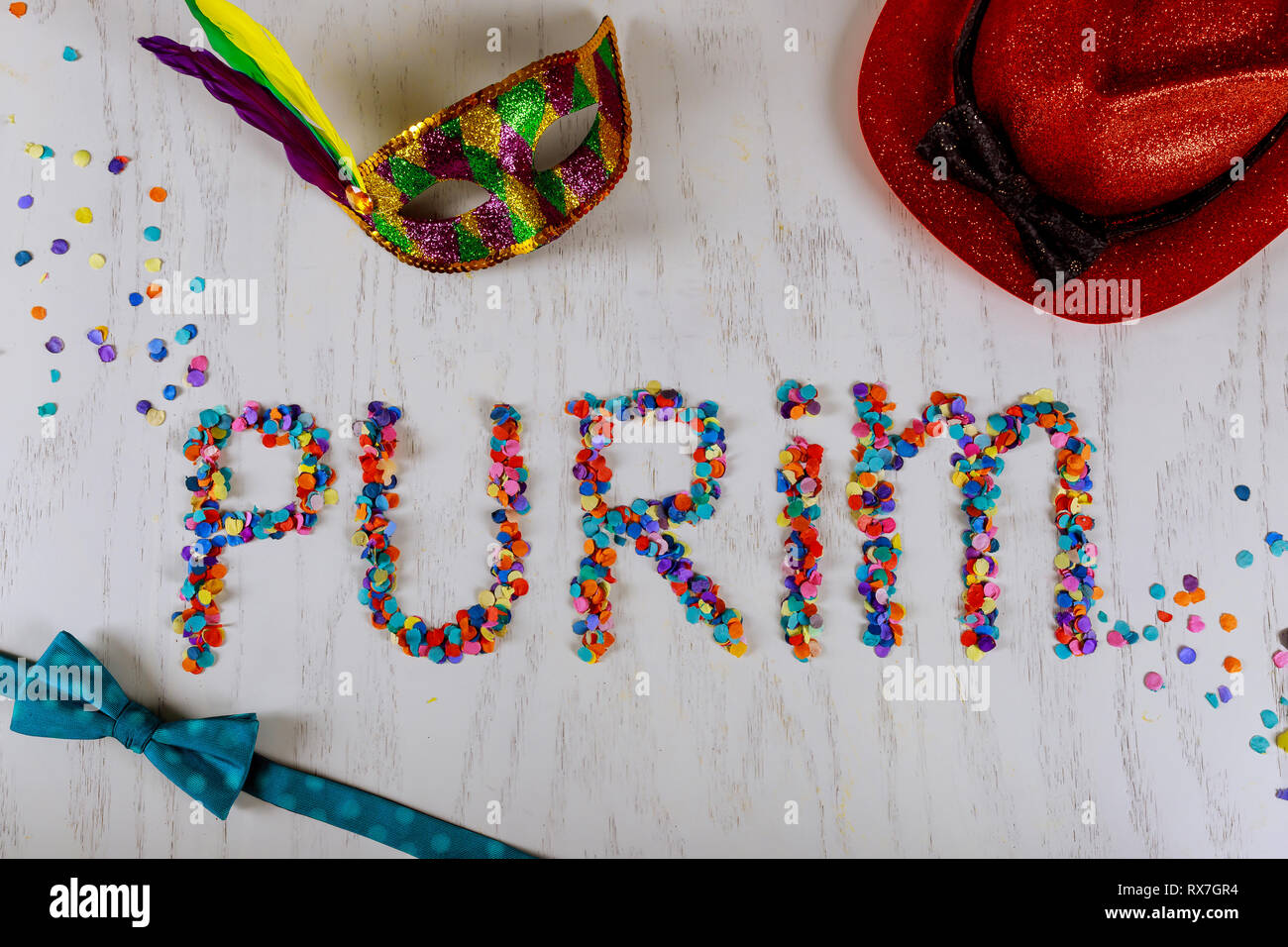 Purim celebration jewish holiday carnival masks for Purim Stock Photo ...