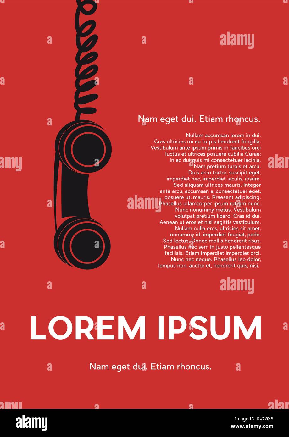 Dangling phone, help request concept.Creative vector background for ...