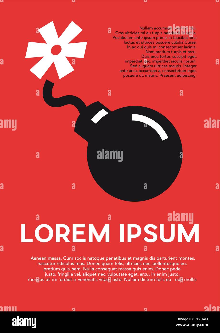 Abstract bomb with fuse.Creative vector background for poster, cover ...