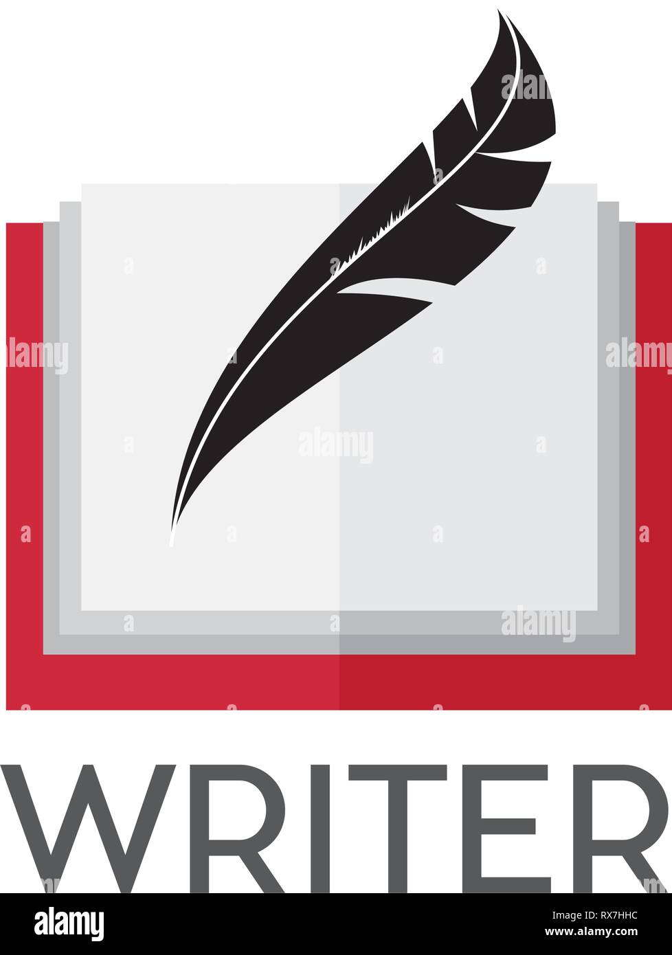 Vector logo writer. Inkwell on book Stock Vector Image & Art - Alamy