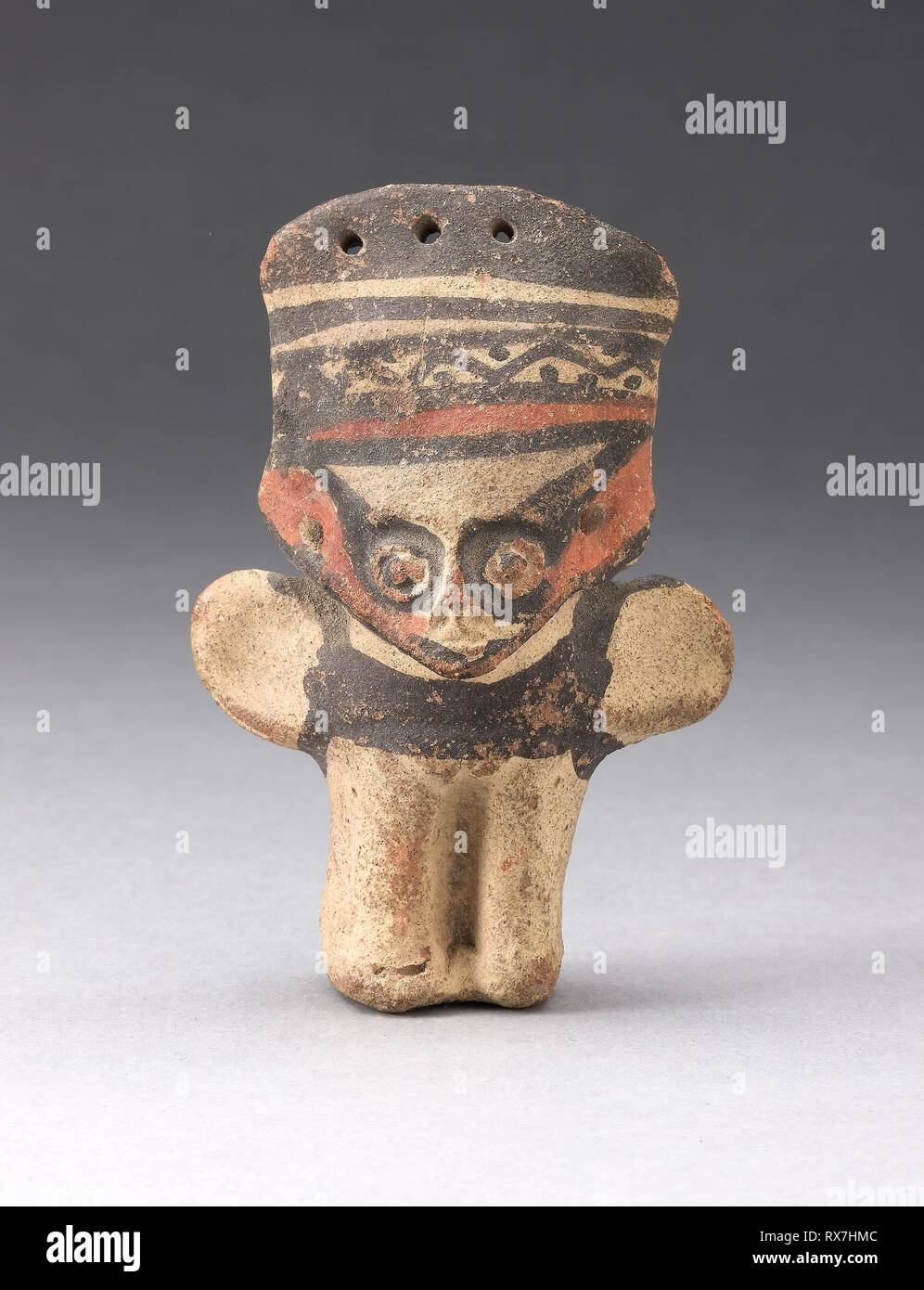 Figurine of Abstract Figure with Arms Held Outwards. Chancay; Central ...