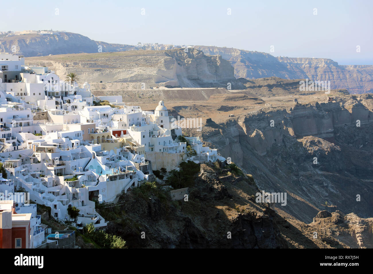 Santorini amazing sight of the village on the slopes of volcanic ...