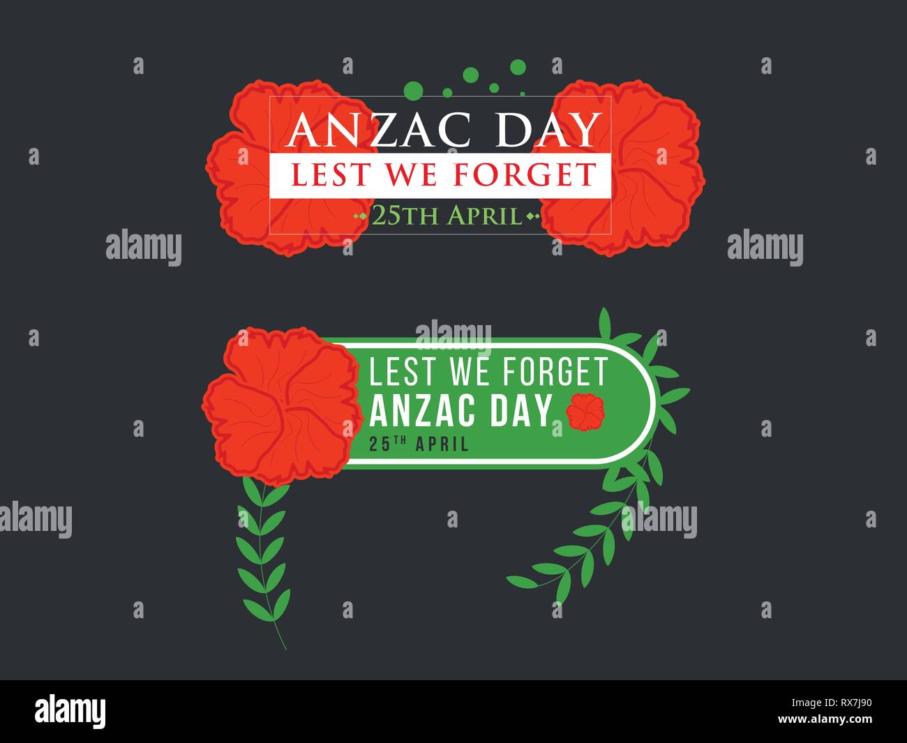 Anzac Day Illustration with nice red poppy flower background Stock ...