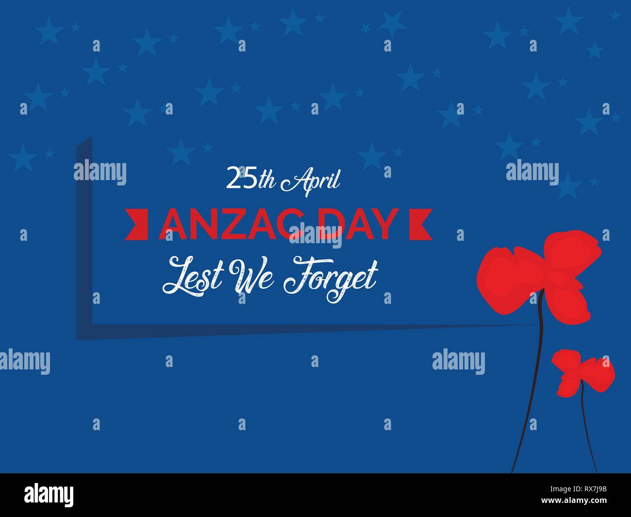 Anzac Day Illustration with nice red poppy flower background Stock ...