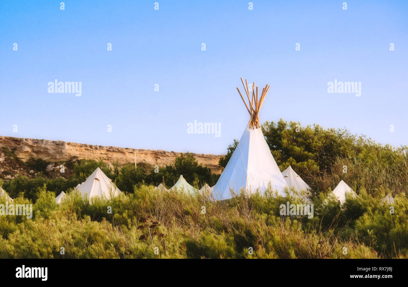 Teepee village landscape hi-res stock photography and images - Alamy
