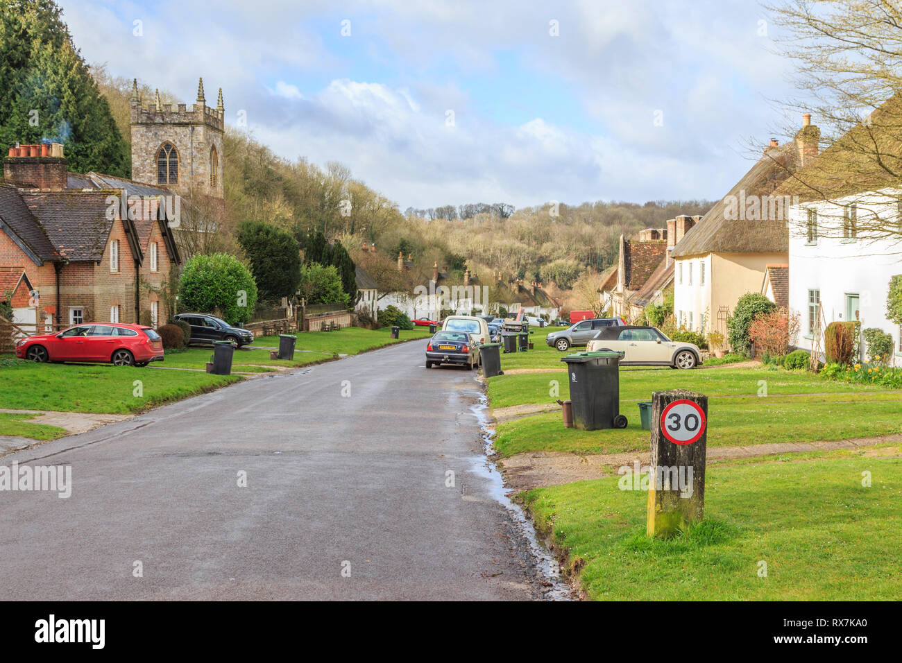 milton Abbas, picturesque village, dorset, england, uk Stock Photo - Alamy
