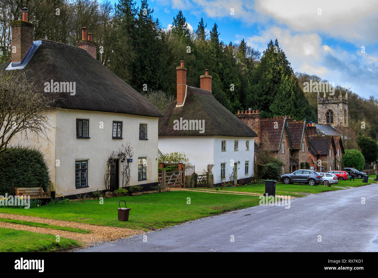 milton Abbas, picturesque village, dorset, england, uk Stock Photo - Alamy