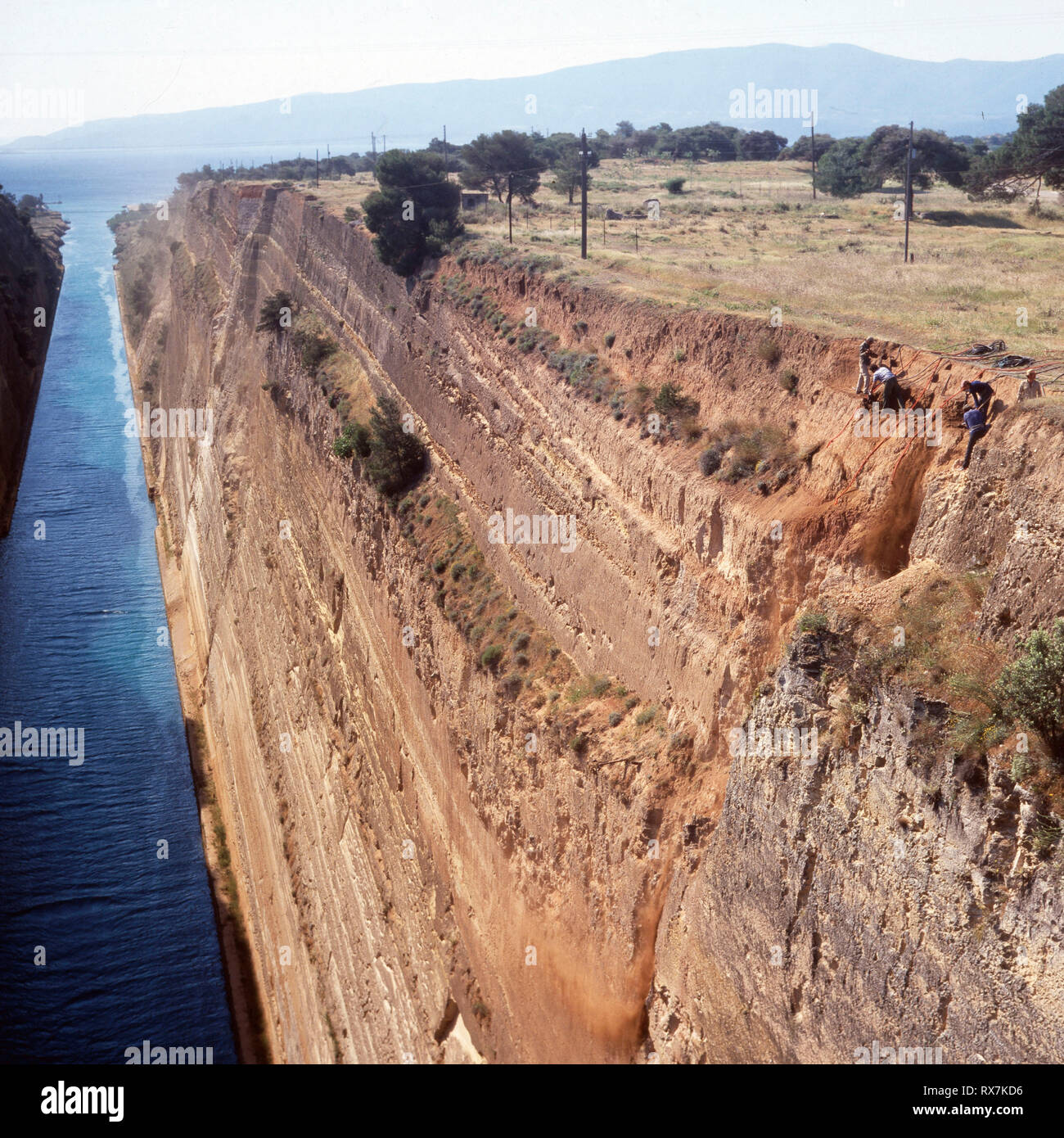 Athen, Peloponnes - Felsformation im Korinthkanal, Griechenland 1980er ...