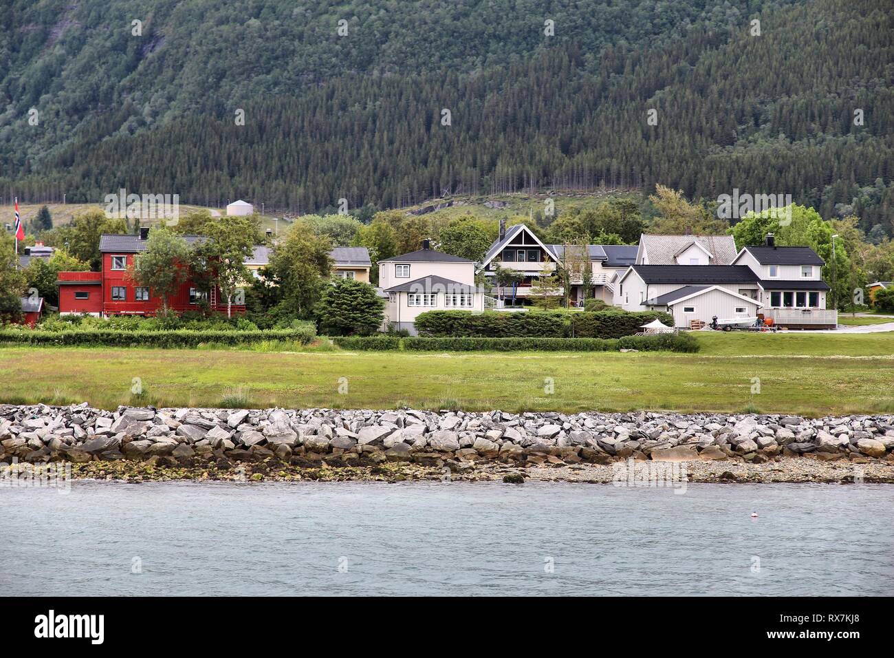 Norway coastal town - Nesna in the region of Nordland Stock Photo - Alamy