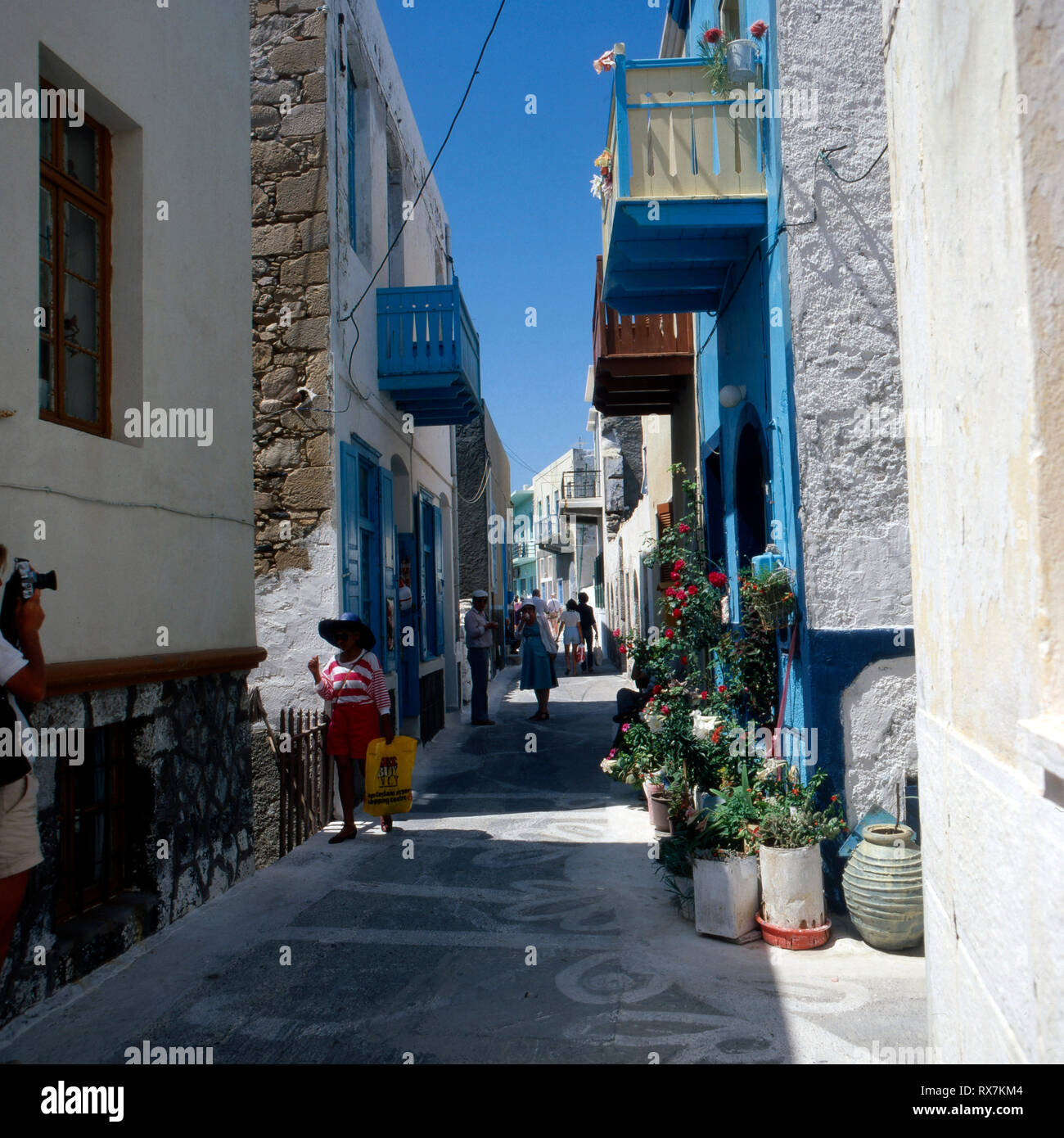 Insel Nisyros - Mandraki, Griechenland 1980er. Mandraki, Greece 1980s ...
