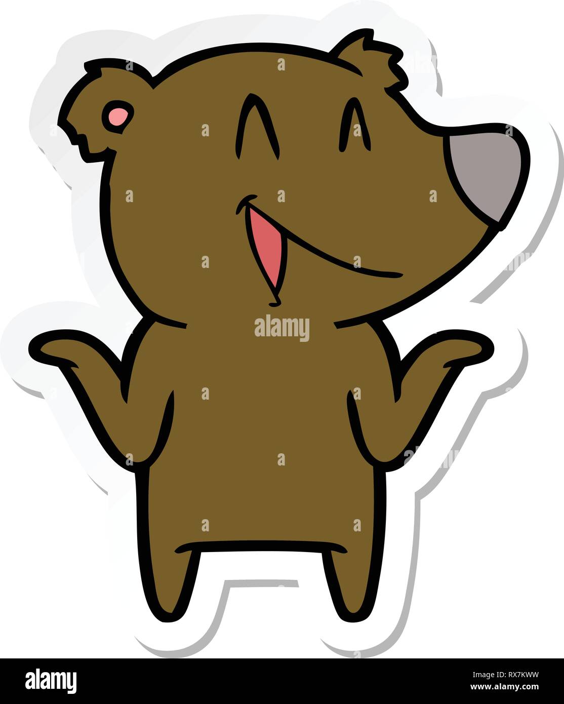 sticker of a laughing bear cartoon Stock Vector Image & Art - Alamy