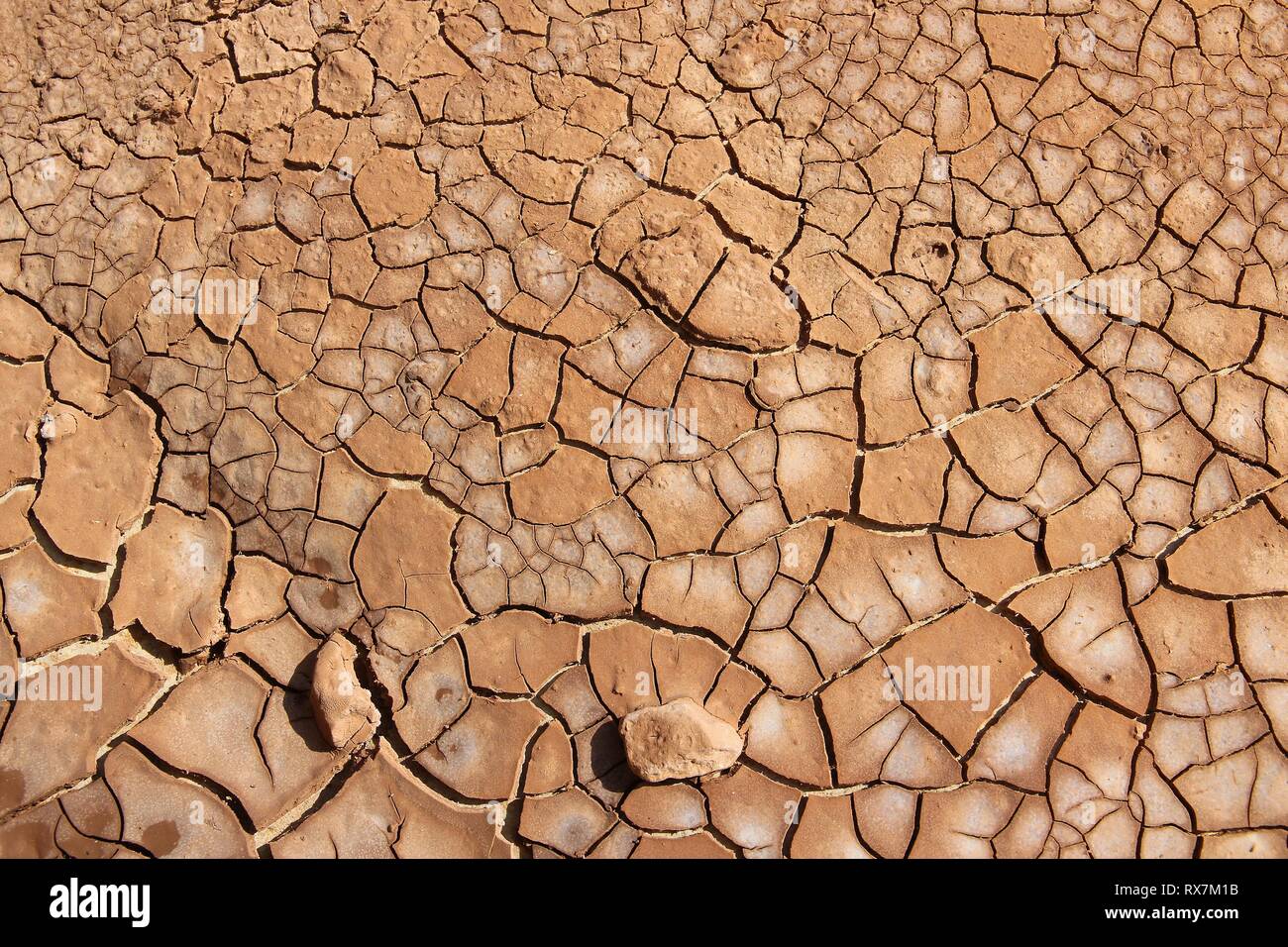 Drought in Sudan, Africa. Cracked dry soil - global warming effect ...