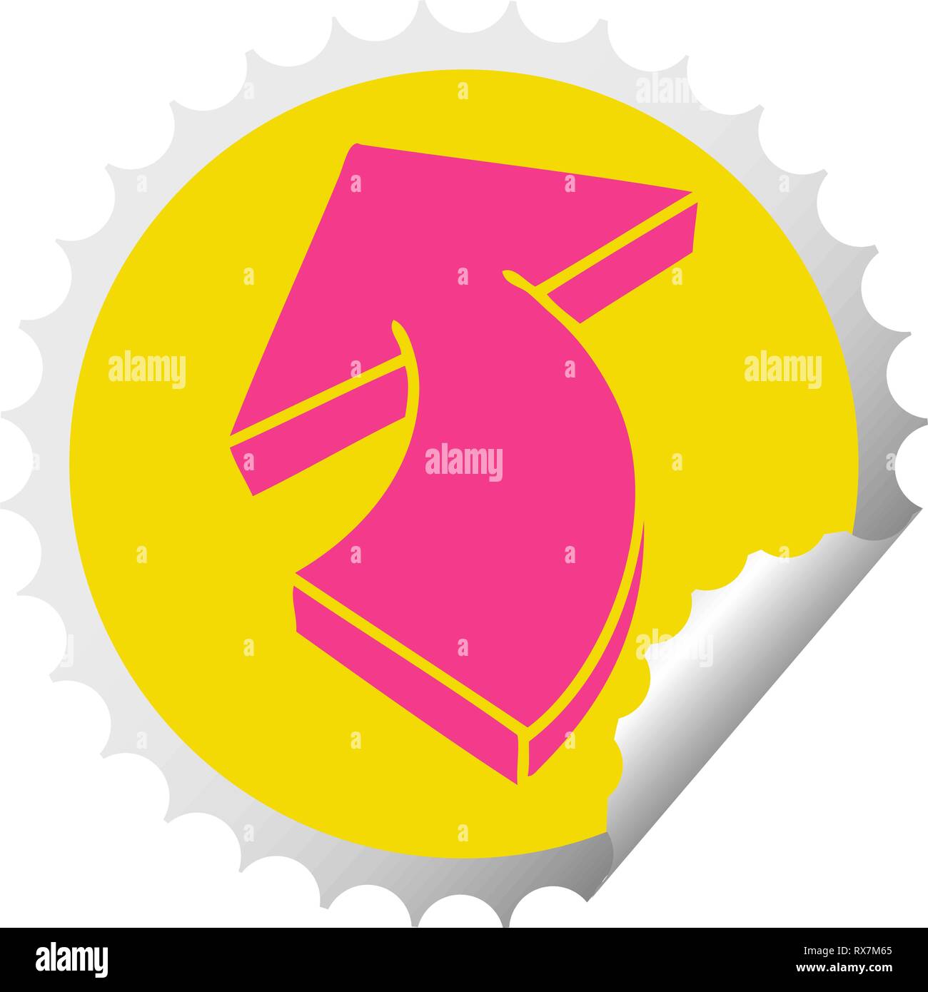 circular peeling sticker quirky cartoon arrow Stock Vector Image & Art ...