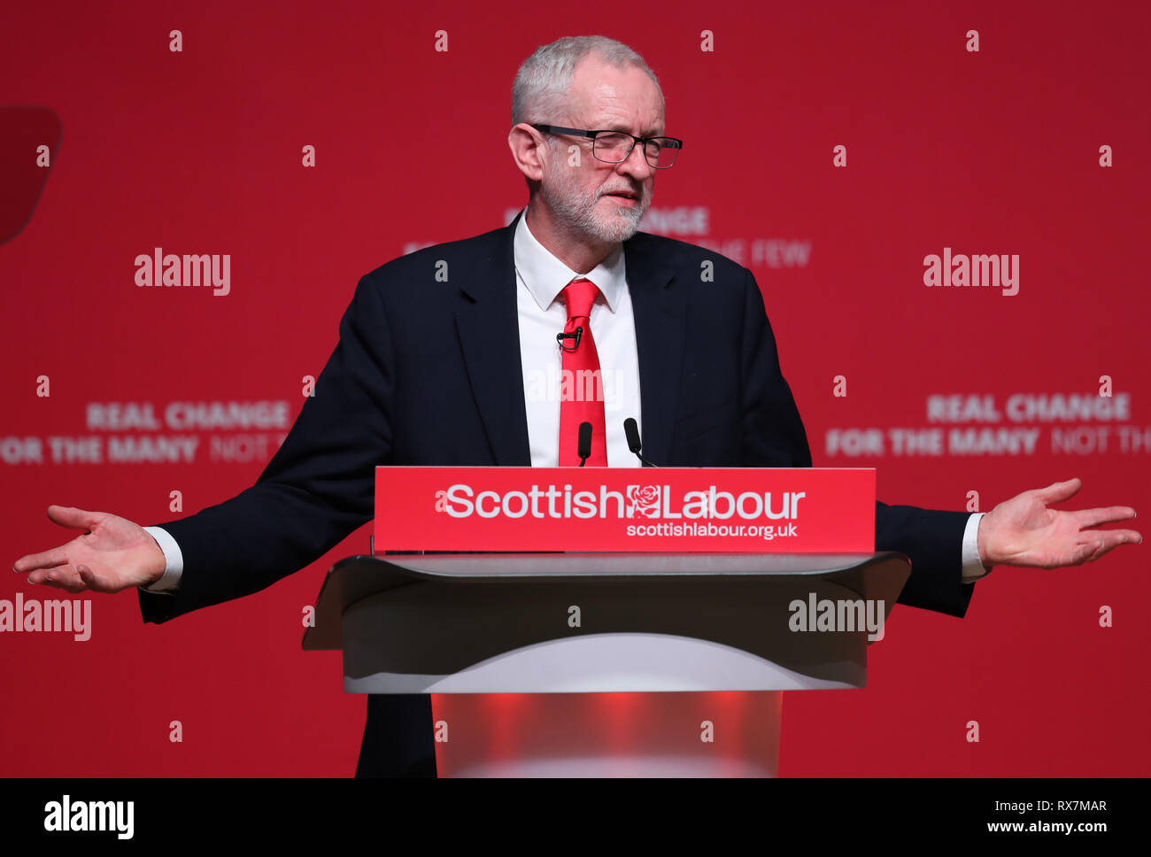 Labour leader Jeremy Corbyn addressing Scottish Labour's Annual ...