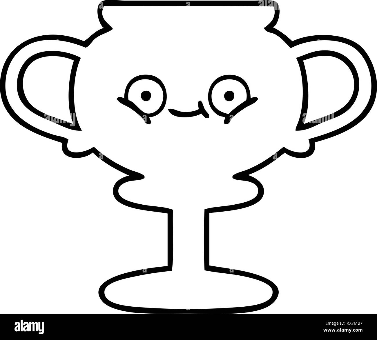 line drawing cartoon of a trophy Stock Vector Image & Art - Alamy