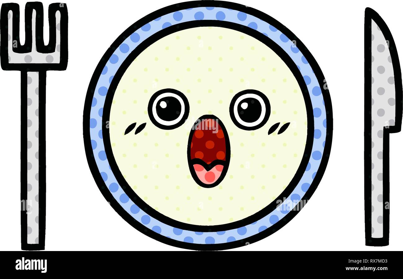 comic book style cartoon of a dinner plate Stock Vector Image & Art - Alamy
