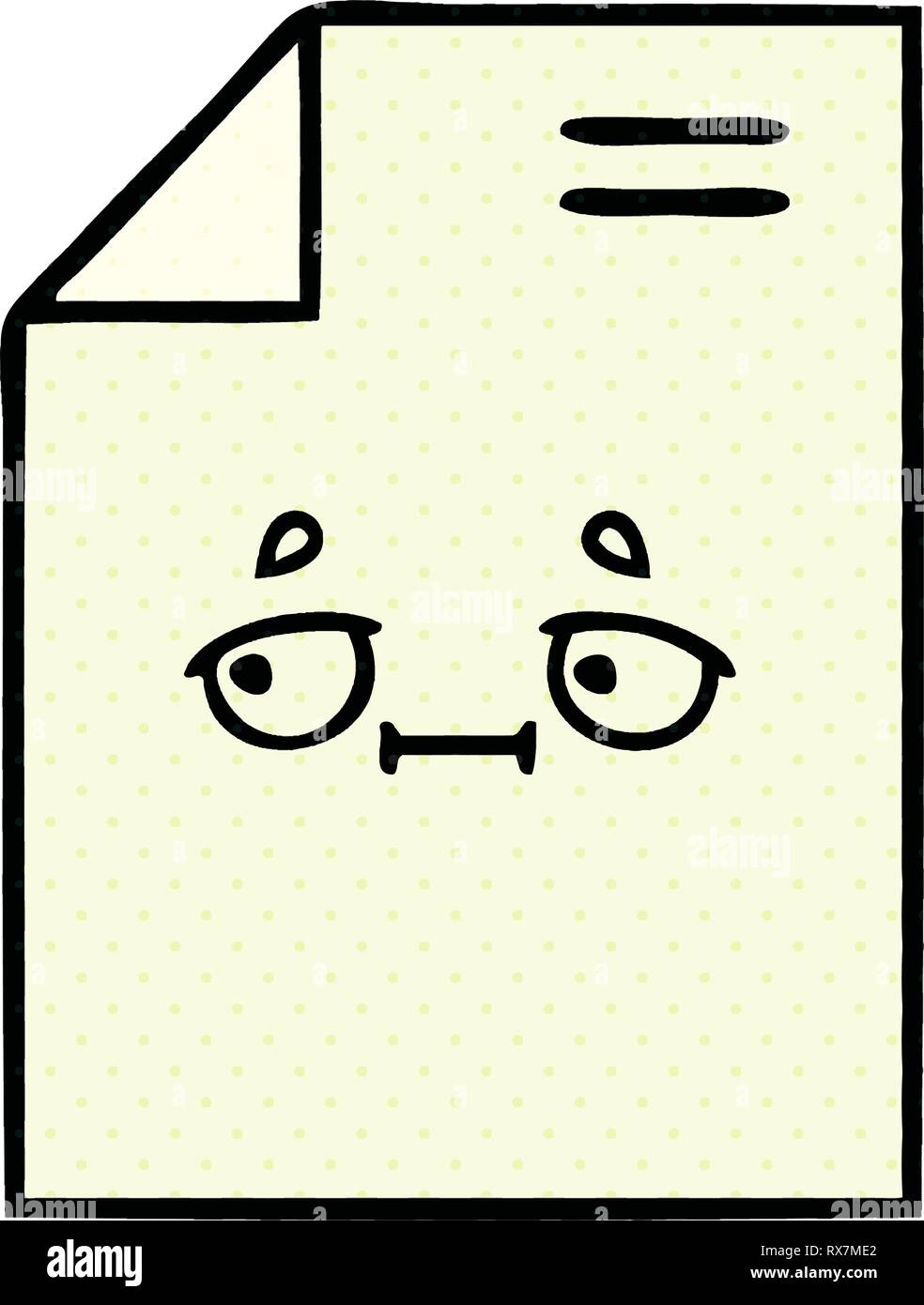 comic book style cartoon of a sheet of paper Stock Vector Image & Art ...