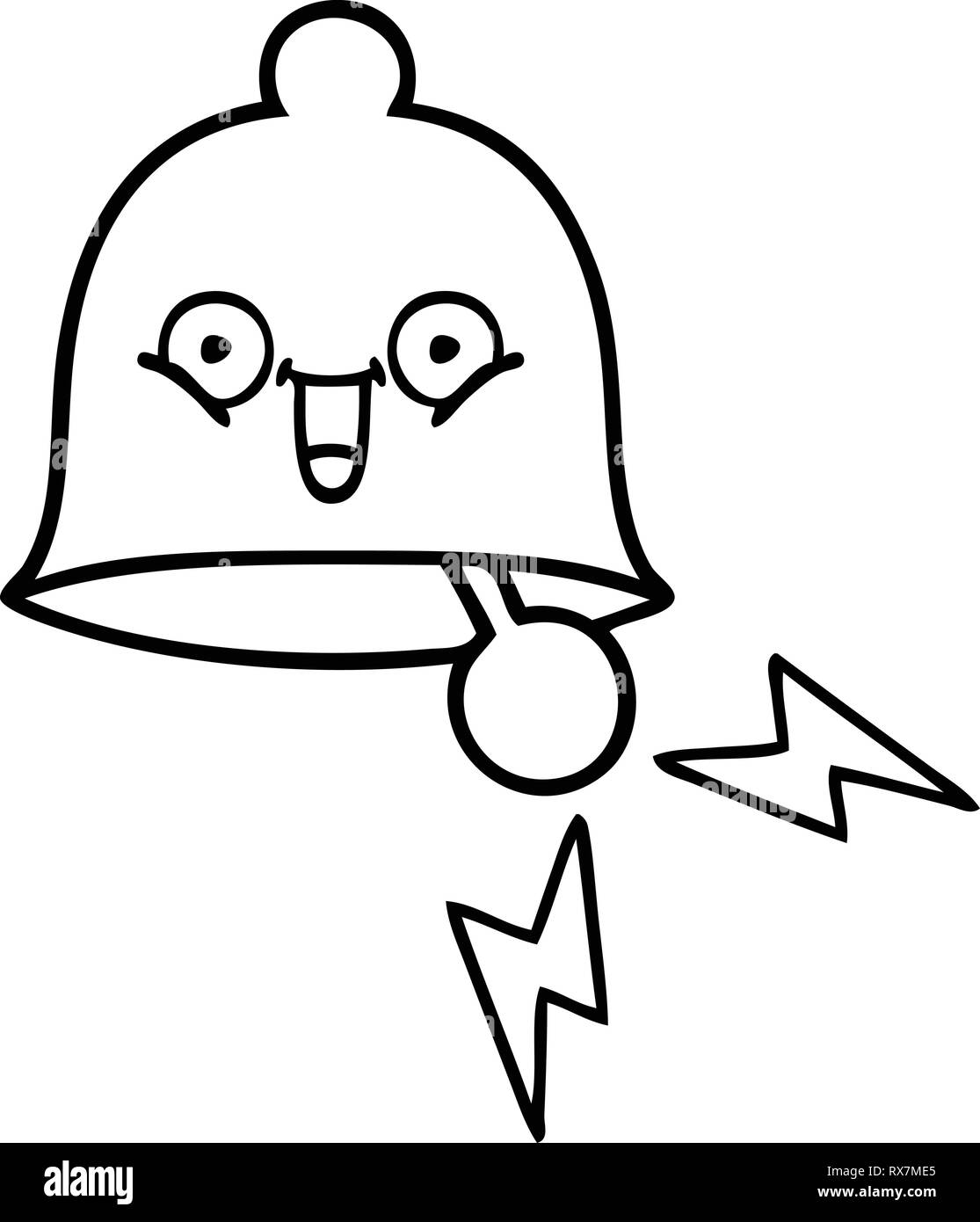 line drawing cartoon of a ringing bell Stock Vector Image & Art - Alamy