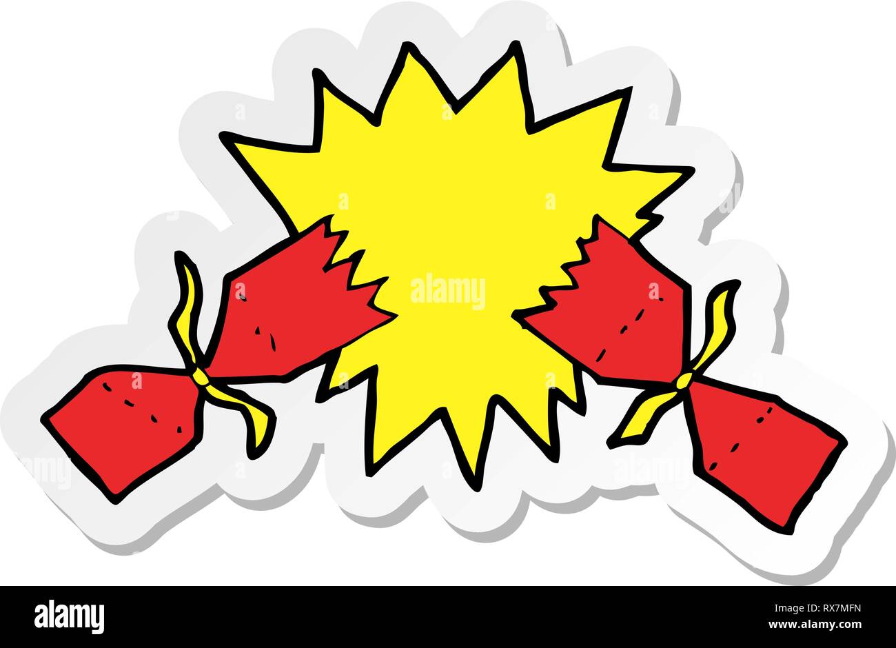 sticker of a cartoon christmas cracker Stock Vector Image & Art - Alamy