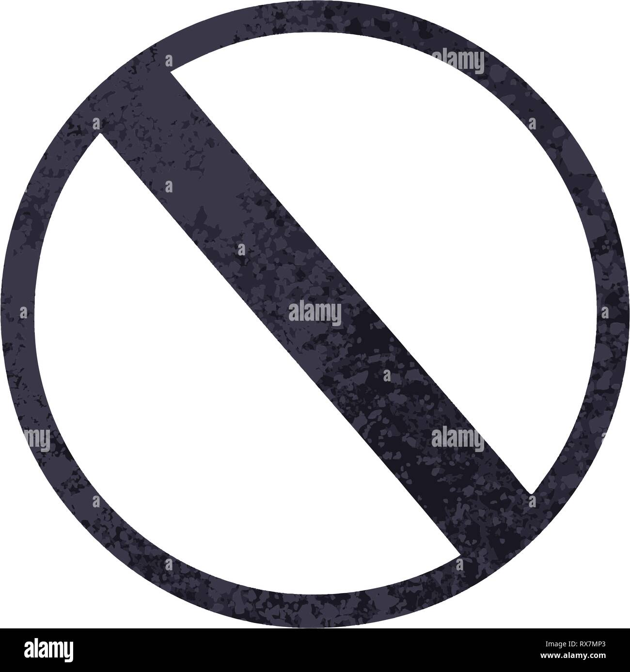 retro illustration style cartoon of a no entry sign Stock Vector Image ...