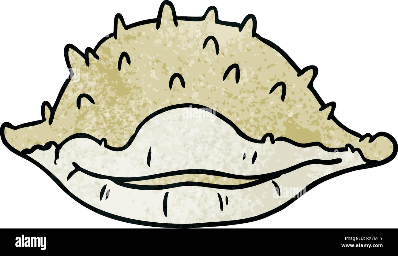 hand drawn textured cartoon doodle of a sea shell Stock Vector Image ...