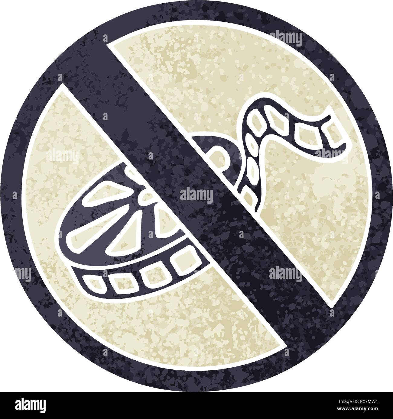 retro illustration style cartoon of a no movies sign Stock Vector Image ...